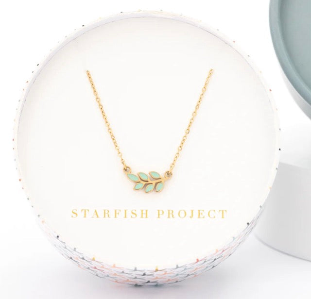 Fair Trade Jewellery Australia - Gold Necklace with Mint Leaf Pendant ...