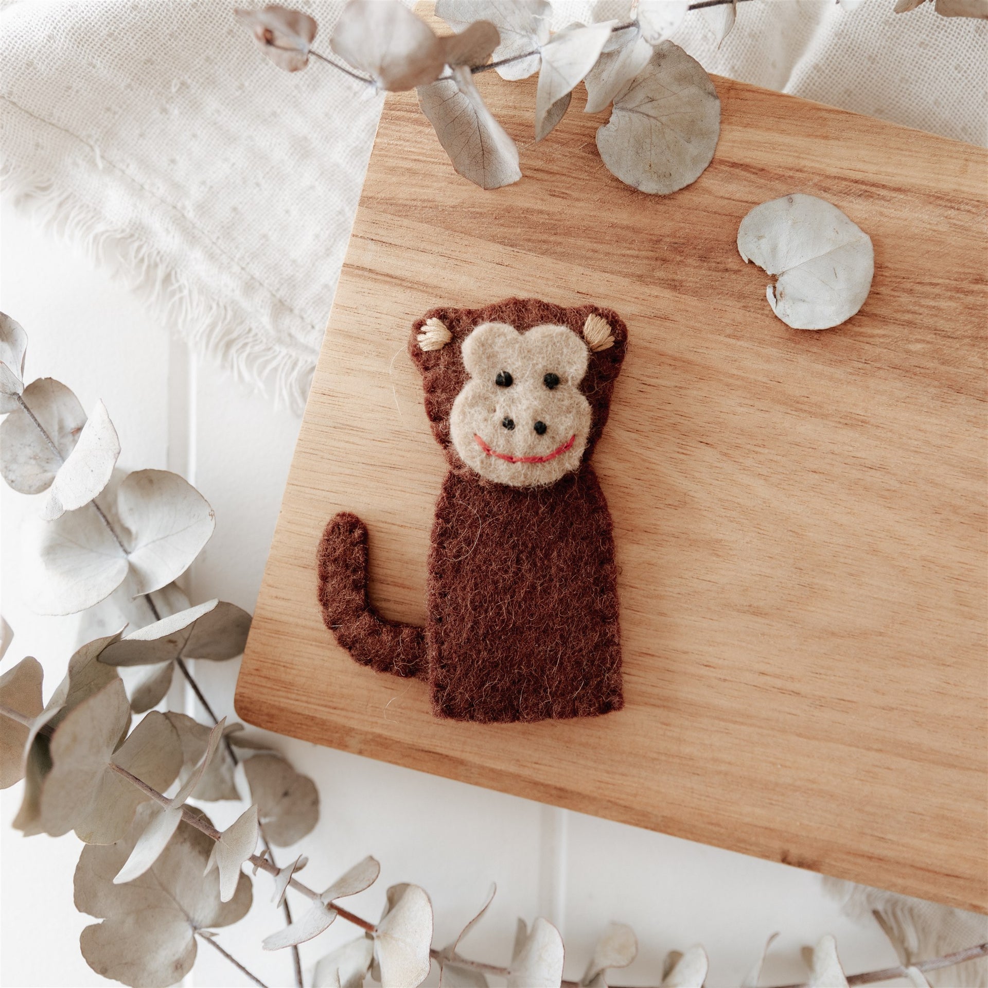 Monkey Finger Puppet | Pashom Felt Toys | The Fair Trader Australia