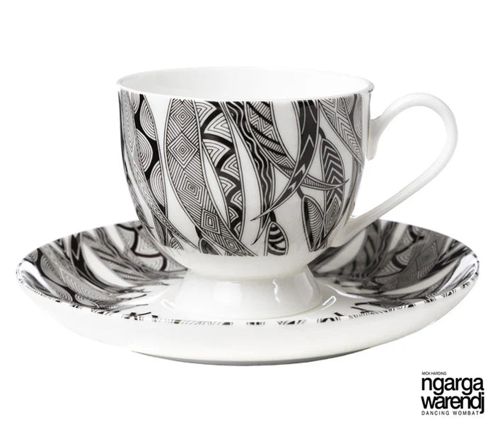 Tea Cup & Saucer - Artwork by Mick Harding - Dancing Wombat – The Fair ...